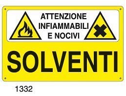 Attenzione infiammabili e nocivi - Solventi - A - Alluminio 500x330 mm ...