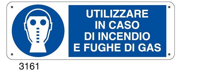 Utilizzare in caso di incendio e fughe di gas - E - Alluminio 500x700 ...