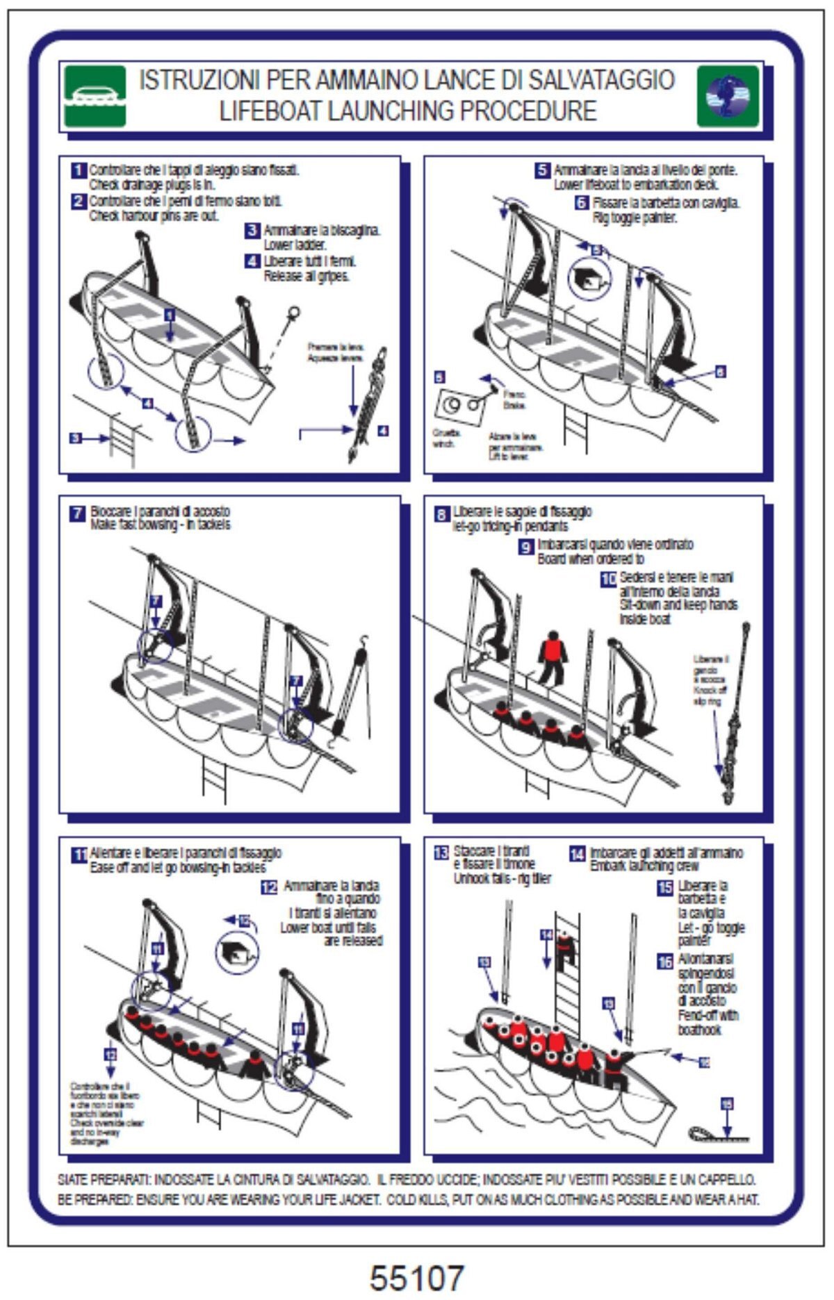 Lifeboat launching procedure - Istruzione per ammaino lance di ...