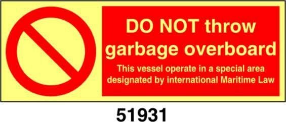 Do not throw garbage overboard Tuttosegnaletica