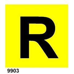 Rifiuti R etichetta adesiva - A - PVC adesivo - 100x100 mm Tuttosegnaletica