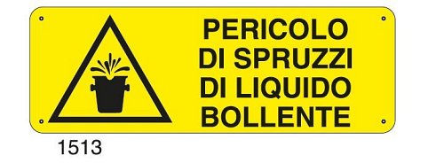 Pericolo di spruzzi di liquido bollente - A - Alluminio 350x125 mm ...