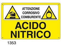 Attenzione corrosivo-comburente-Acido nitrico - A - Alluminio 500x330 ...