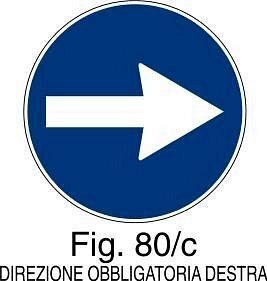 Cartello Direzione obbligatoria a destra - Conf. 10pz