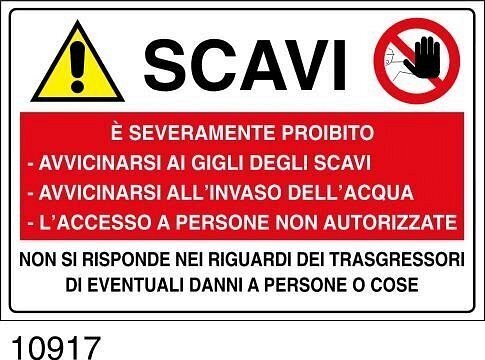 Cartello Scavi - A - Alluminio - B - 500x330 mm.