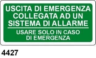 Uscita di emergenza collegata ad un sistema di allarme - usare solo in ...