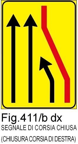 Segnale di corsia destra chiusa Victualia™